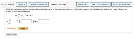 Solved Write And Evaluate The Definite Integral That