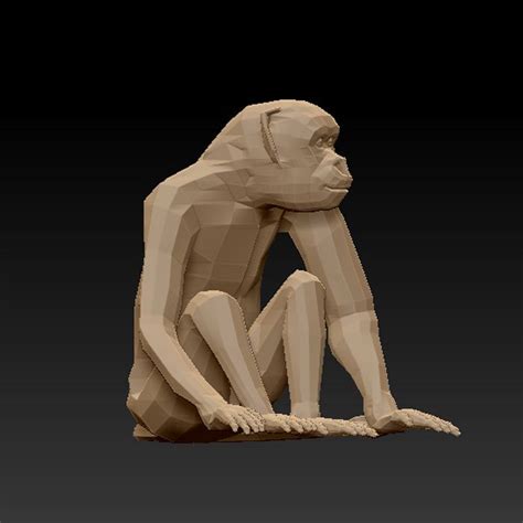 Monkey3dmodel 3d Model 5 Max Ma Obj Free3d