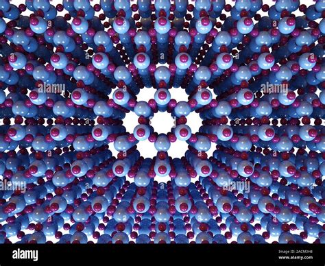 Ice Molecular Model Showing The Hexagonal Structure Of Ice Atoms Are Represented As Spheres