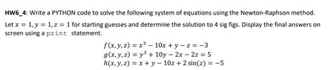 solved hw6 4 write a python code to solve the following