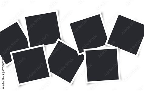 Photo Collage Realistic Square Frames Composition For Polaroid Picture Frames Realistic Picture