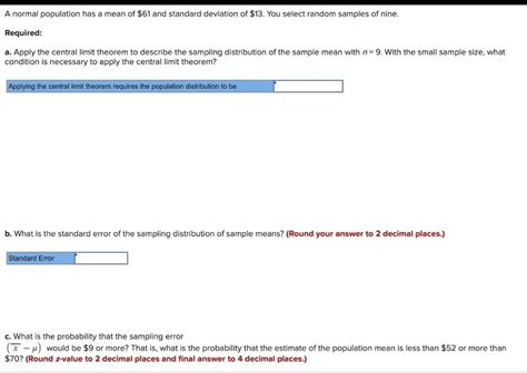 Solved A Normal Population Has A Mean Of 61 And Standard