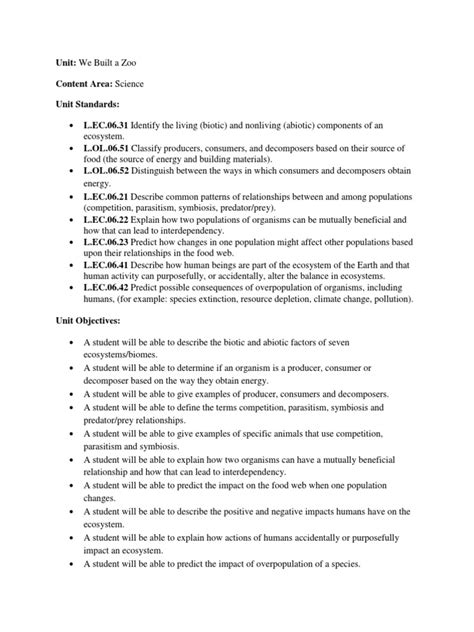 Interdisciplinary Project Lesson Plans Pdf Ecosystem Lesson Plan