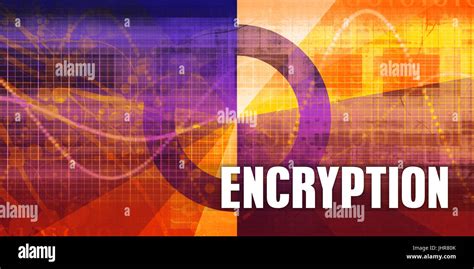 encryption focus concept on a futuristic abstract background stock