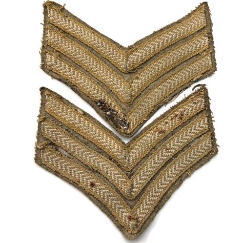 Ww2 British Army Sergeants Cloth Chevron Insignia Rank Stripes Pair