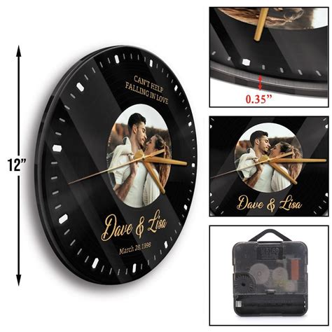 Personalized Copper Wedding Ring Wall Clock Bride Groom Marriage T