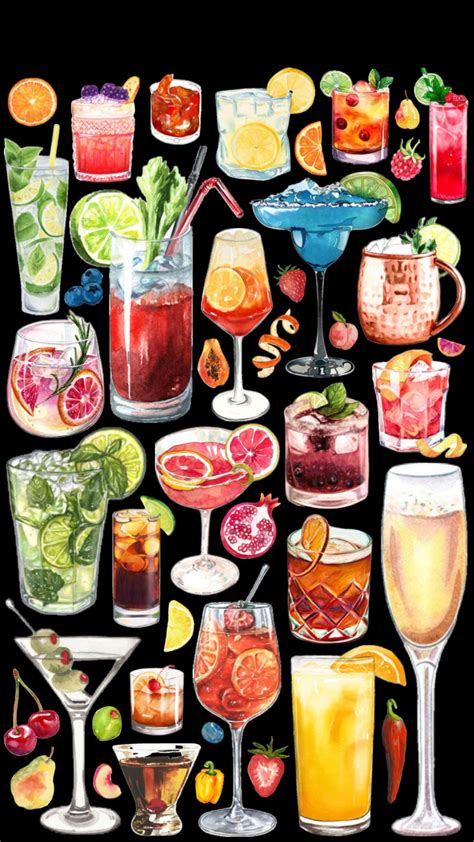 Mixed Drinks Drinks Alcohol Fruit Iphone Wallpaper Tumblr