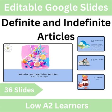 Teflesl Definite And Indefinite Articles Low A2 Grammar And Speaking