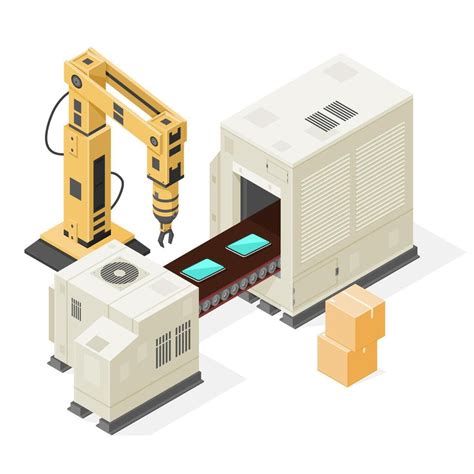 Illustration Icon Of Isometric Industrial Factory Processing Plant