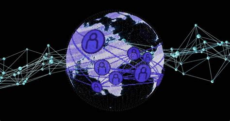 Global Network Of Connections And User Icons Animation Over Rotating Earth Stock Footage Video
