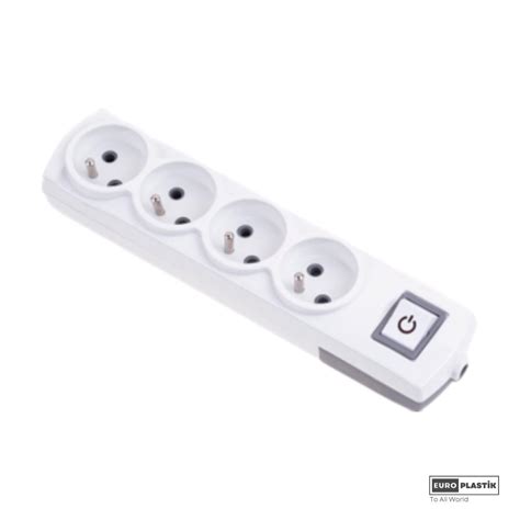 4 Gangs Pin Earthed Group Socket No Cable Euro Plastik