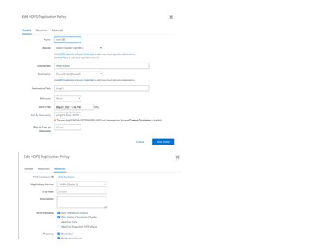 Appendix Hdfs Replication Policy Reference Dell Emc Powerscale And Cloudera Replication