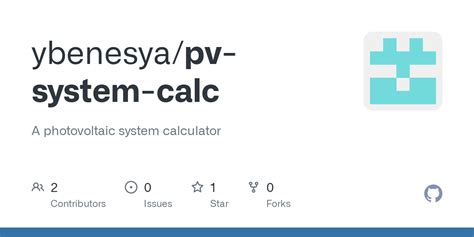 Github Ybenesya Pv System Calc A Photovoltaic System Calculator