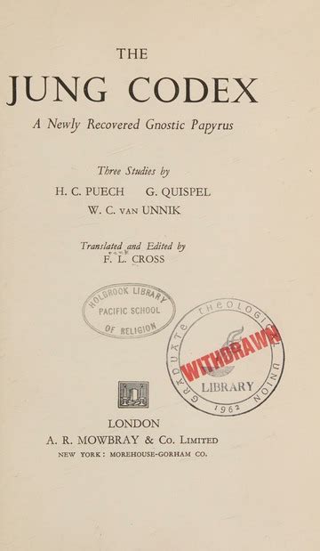 The Jung Codex F L Cross Free Download Borrow And Streaming Internet Archive