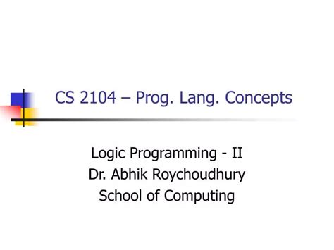 Ppt Cs 2104 Prog Lang Concepts Powerpoint Presentation Free