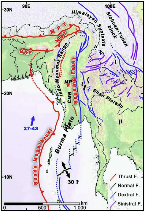 Regional Tectonic Map Of The Myanmar Andaman Region Showing