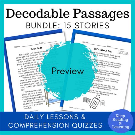 Decodable Passages With Comprehension Questions Keep Reading And Learning
