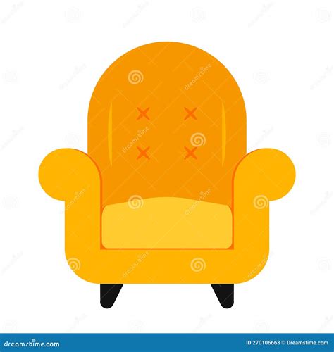 Yellow Single Sofa Icon Animated Png Illustration Isolated On