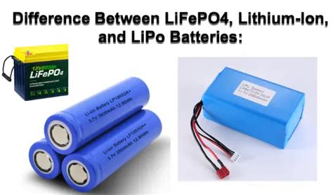 Difference Between Lifepo Lithium Ion And Lipo Batteries