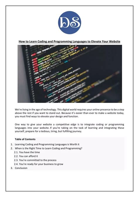 Ppt How To Learn Coding And Programming Languages To Elevate Your