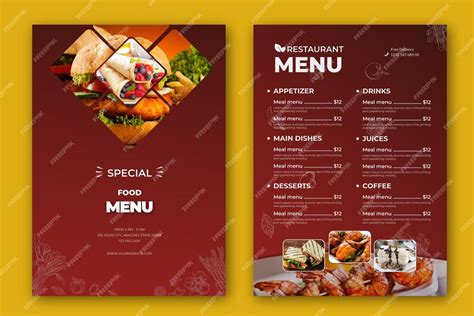 Premium Vector Beautiful Food Menu Design Template
