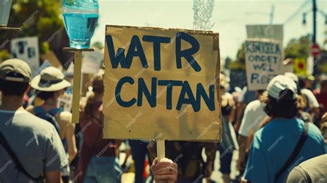 Premium Photo A Montage Of Protest Signs Each With A Powerful Message About Water Conservation