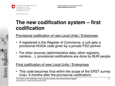 Ppt Revision Of Economic Activities Codification In Swiss Business