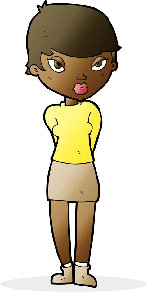 Mujer Tímida De Dibujos Animados 43396400 Png