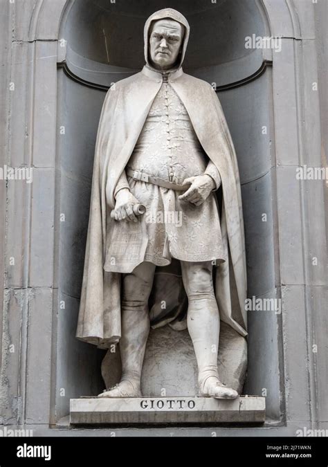 Statue Giotto Di Bondone Maler Mosaizist Und Architekt Uffizien Piazza Della Signoria