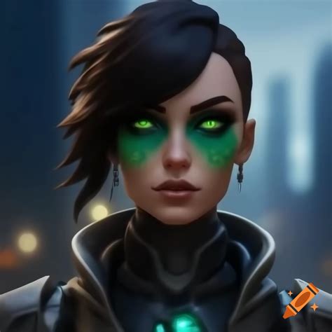 Character Portrait Of Human Female Duelist With Blonde Hair And Green