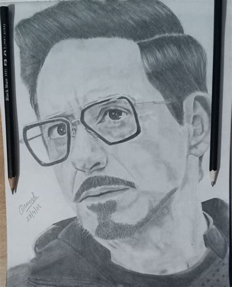 Tony Stark Drawing Sketch