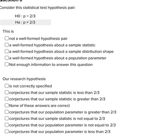 [answered] Consider This Statistical Test Hypothesis Pair Ho P 2 3 Ha P