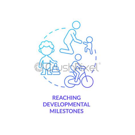 Reaching Developmental Milestones Blue Gradient Concept Icon Stock