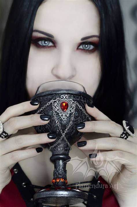 Vampire Royalty Red Gothic Handmade One Of A Kind Collectible Wine Glass Goblet Chalice By
