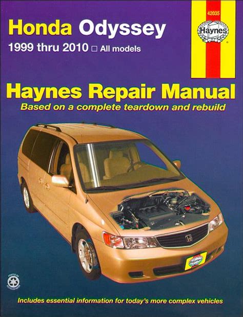 Honda Odyssey Repair Shop Manual 1999 2010 Haynes 42035