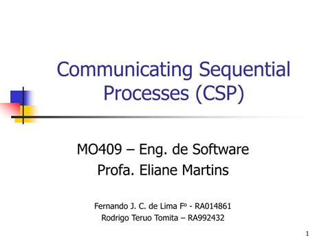 Ppt Communicating Sequential Processes Csp Powerpoint Presentation