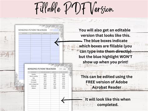 Sinking Fund Tracker Printable Sinking Funds Template Planner Calculator Instant Download