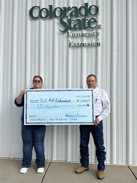 San Luis Valley 4 H Receives 1 25 Million Donation Colorado State