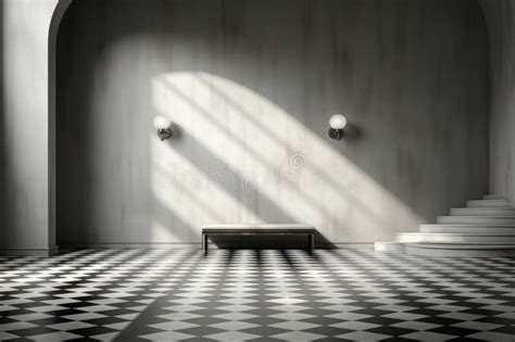 Empty Room And Copy Space Loft Interior Design Stock Illustration