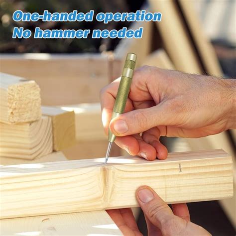 2x Automatische Centerpons Set Met 4 Doorgangspennen Voor Hout Metaal