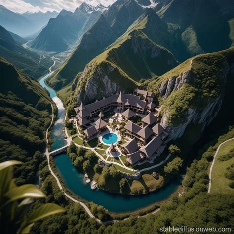 Dandd Overhead Map Mountain Valley Resort Stable Diffusion Online