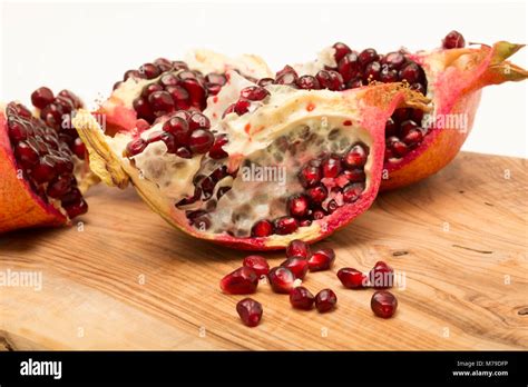 A Pomegranate Punica Granatum Bought From A Supermarket Opened And