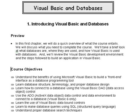 Visual Basic And Databases Télécharger