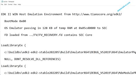 Step To Uefi 281）emulator Debug Message 的输出 Lab Zcom