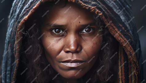 Un Anuncio De Modelo De Mujer Aborigen Australiana Muy Negra Foto Premium