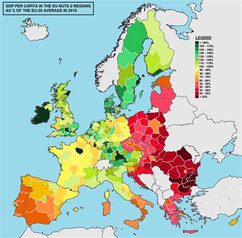 Gdp Of Nuts 2 Regions Relative To Eu 28 Average In 2015 Album On Imgur