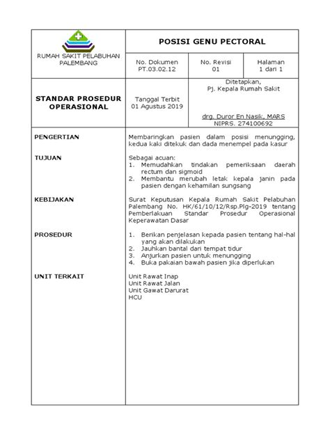 Spo Posisi Genu Pectoral Pdf