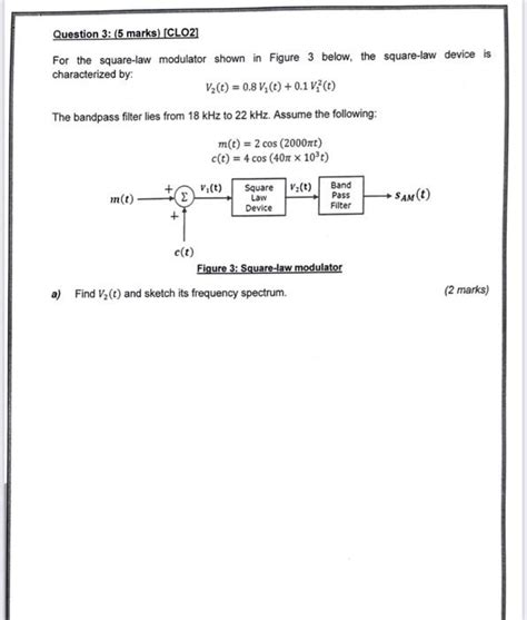 Solved Question 3 5 Marks Clo21 For The Square Law