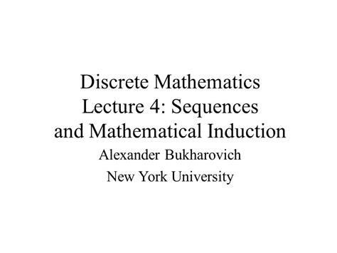 discrete mathematics lecture 4 sequences and mathematical induction