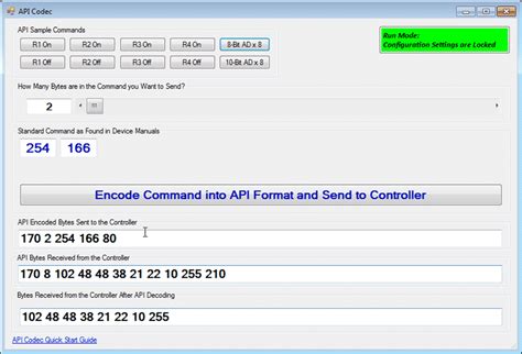 API Codec Quick Start Guide NCD Io